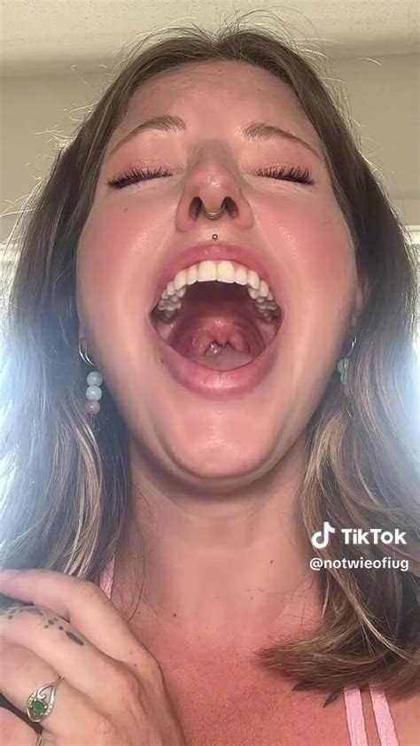 Woman Yawns And Shows Her Uvula