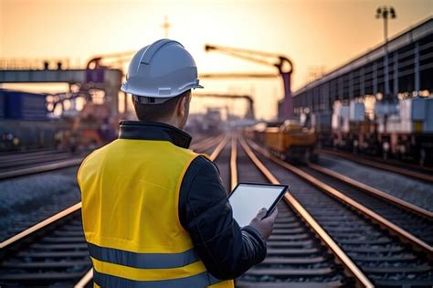 Premium Photo Engineer Using Tablet For Work Data Analysis