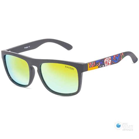 Sale Beach Sunglasses Matte Black Frame Polarized Yellow Flash Lens