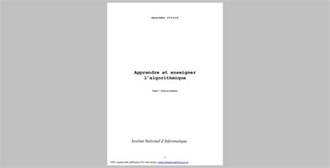 Apprendre Lalgorithmique