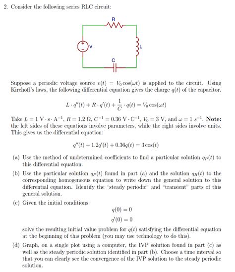 Solved Consider The Following Series RLC Circuit Suppose A Chegg