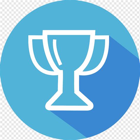 우승자 트로피 챔피언 승리 성공 아이콘 긴 그림자 블루 Png Pngwing