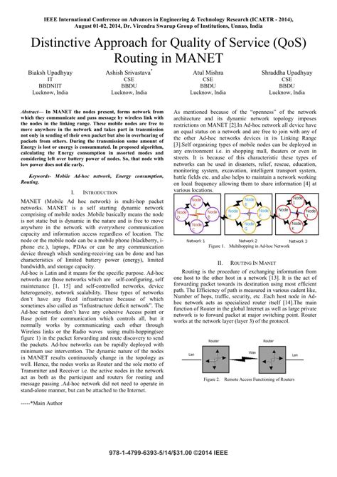Pdf Distinctive Approach For Quality Of Service Qos Routing In Manet