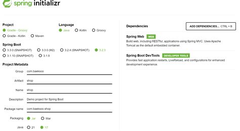 개발환경 셋팅 Spring Boot 3 프로젝트 생성 코딩애플 온라인 강좌