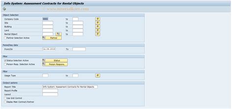 REISROAS SAP Tcode Rental Objects Assessment Contracts Transaction Code