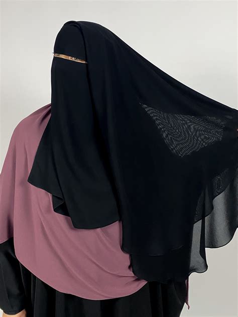 Short 2 Layer Niqab With An Eye Flap Ukht London