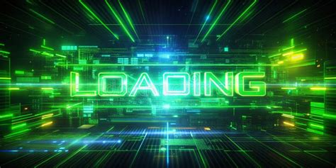 Vibrant Cyberpunk Loading Screen Design Glitch Art Motion Blur And Digital Game Ui Elements For