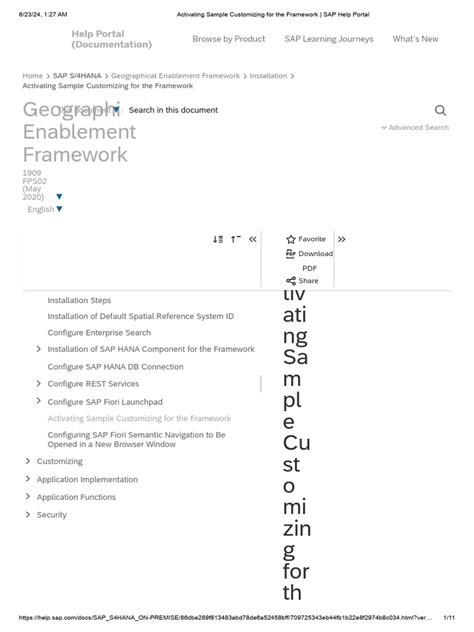 Activating Sample Customizing For The Framework Sap Help Portal 5 Pdf Computing Software