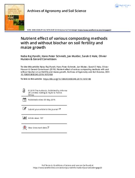 Pdf Nutrient Effect Of Various Composting Methods With And Without