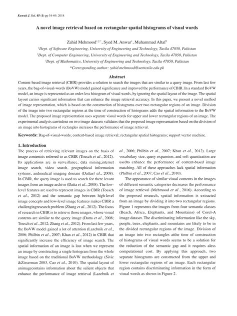 Pdf A Novel Image Retrieval Based On Rectangular Spatial Histograms Of Visual Words