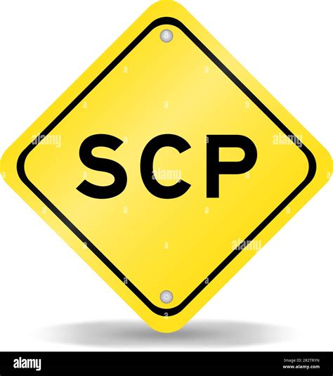 Yellow Color Transportation Sign With Word Scp Abbreviation Of Service Control Point Supply