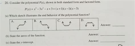 Solved 20 Consider The Polynomial Px Shown In Both