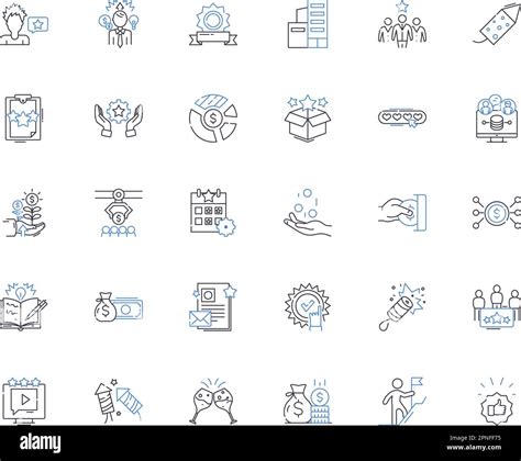 Profit Optimization Line Icons Collection Efficiency Revenue Cost