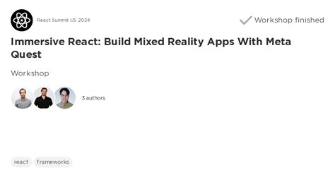 Immersive React Build Mixed Reality Apps With Meta Quest