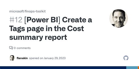 Power Bi Create A Tags Page In The Cost Summary Report · Issue 12 · Microsoftfinops Toolkit