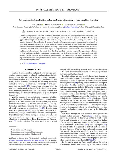 Pdf Solving Physics Based Initial Value Problems With Unsupervised