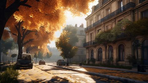 Autumn Leaves Sunlight Rendering Background Fall Fallen Leaves Sunshine Background Image And