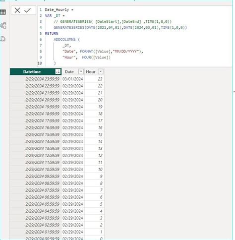 Hourly Table Using Dax Microsoft Fabric Community
