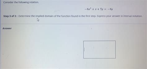 Solved Consider The Following Relation 6x2 X 5y 6y