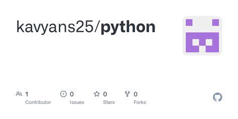 GitHub Kavyans Python