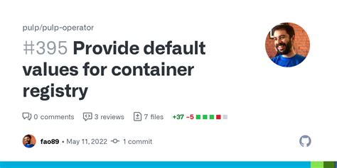 provide default values for container registry by fao89 · pull request 395 · pulp pulp operator