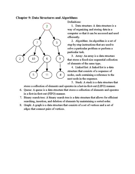 Chapter 9 Data Structures And Algorithms Chapter 9 Data Structures And Algorithms Definitions