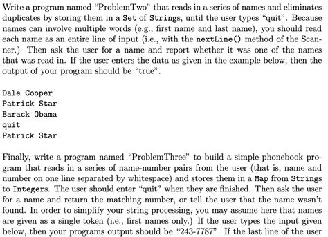 Solved Write A Program Named “problem Two” That Reads In A