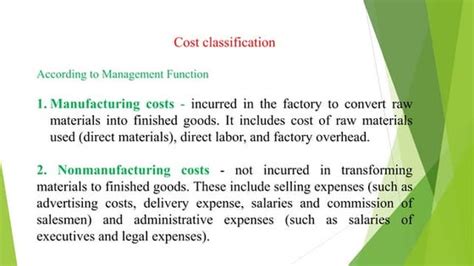 Classification Of Costs Ppt