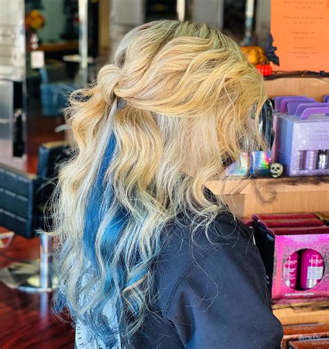 Blonde Hair Blue Highlights