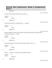 Week 2 Quiz Docx Review Test Submission Week 2 Assignment Quiz 2