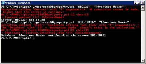 get ssas database properties with powershell and amo database journal