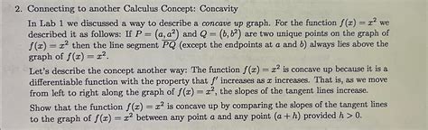 Solved Connecting To Another Calculus Concept Concavityin