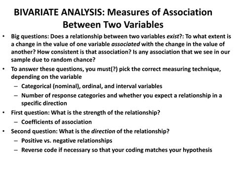 Ppt Bivariate Analysis Measures Of Association Between Two Variables