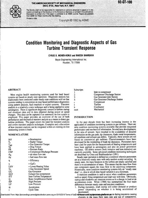 Condition Monitoring And Diagnostic Aspects Of Gas Turbine Pdf Pdf