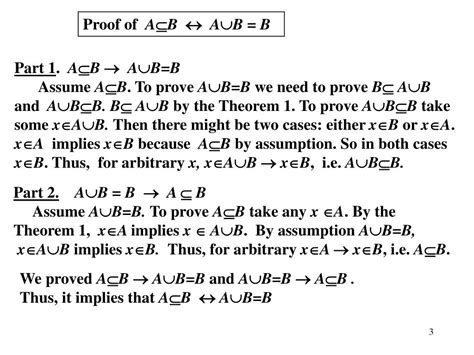 PPT Theorem 1 For Any Two Sets A And B A A B PowerPoint Presentation ID 638456