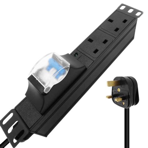 Pdu Power Strip 2 Ways Uk 3 Pin Power Socket Extension With Overload Protector 2m Extension Cord