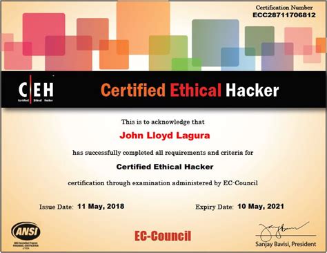 My Cybersecurity Journal Ec Council Certified Ethical Hacker Ceh