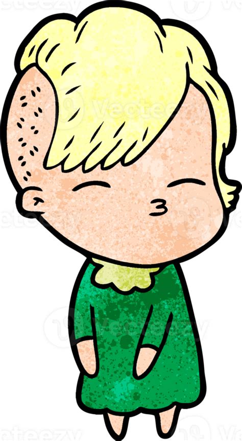 Cartoon Squinting Girl 39933904 Png