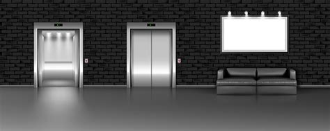 현대 여객 엘리베이터 폐쇄및 개방된 금속 캐빈 도어가 있는 리프트 현대적인 미니멀 한 인테리어의 강철 리프트 0명에 대한 스톡 벡터 아트 및 기타 이미지 Istock