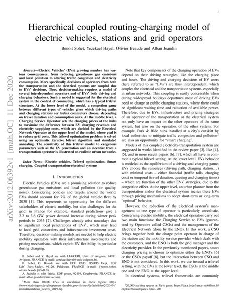 Hierarchical Coupled Routing Charging Model Of Electric Vehicles