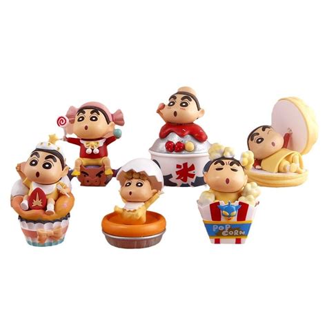 Mia Anime Figure Crayon Shin Chan Dessert Time Figure Mini Doll Model Toys Shinnosuke Nohara