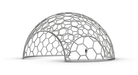 Hexagonal Dome Structure Geodesic Like Wireframe Design V3 3d Model Cgtrader