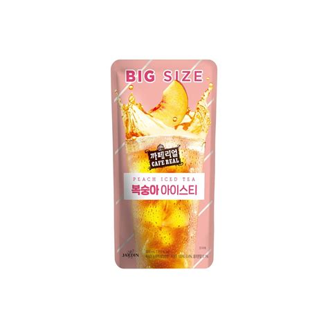 까페리얼 빅복숭아아이스티320ml 배민스토어