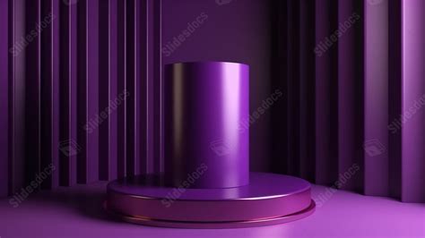 3d Render Of A Purple Pedestal Platform For Displaying Products In A