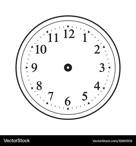 Clock Face Blank Isolated On White Background Vector Image