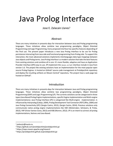 Pdf Java Prolog Interface