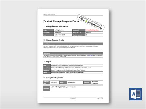 project request form template excel