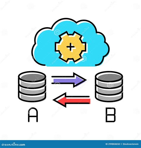 Replication Database Color Icon Vector Illustration Stock Illustration Illustration Of Symbol