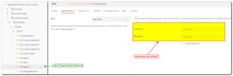 Unable To PUT Collection With API Lost Basic Auth Credentials When