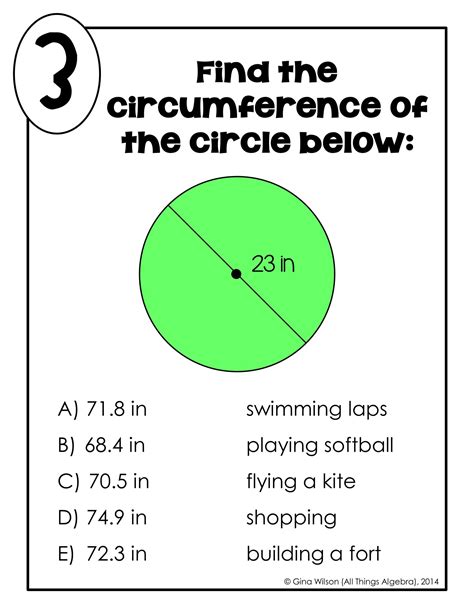 Circumference Of Circles Math Lib Activity All Things Algebra